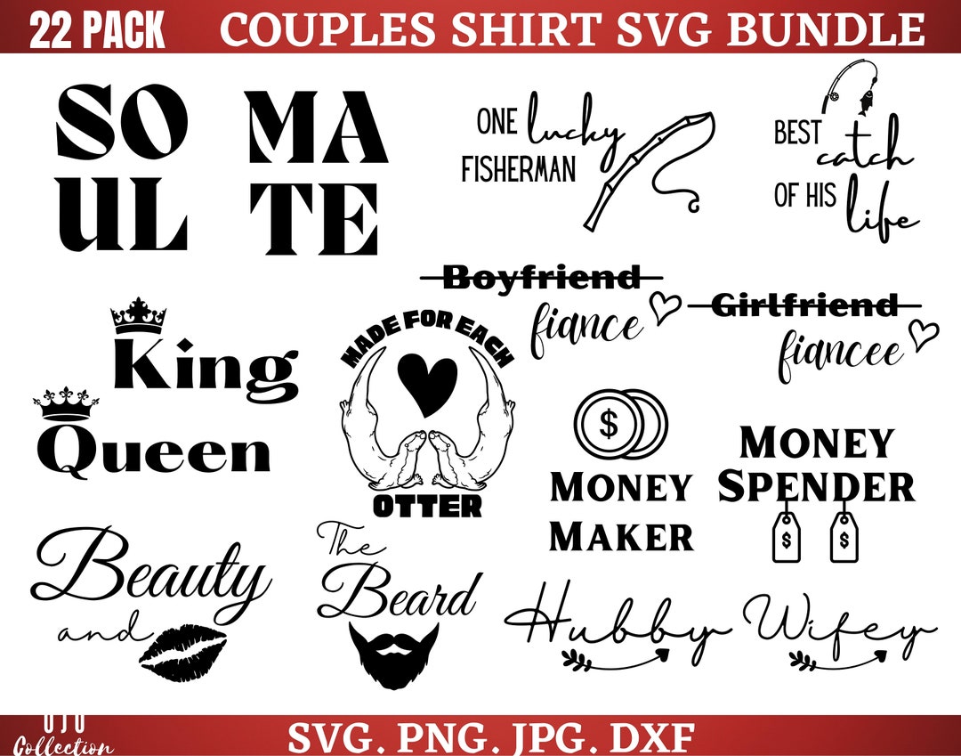 Couples Shirt SVG Bundle: Matching Designs (digital Download) - Etsy