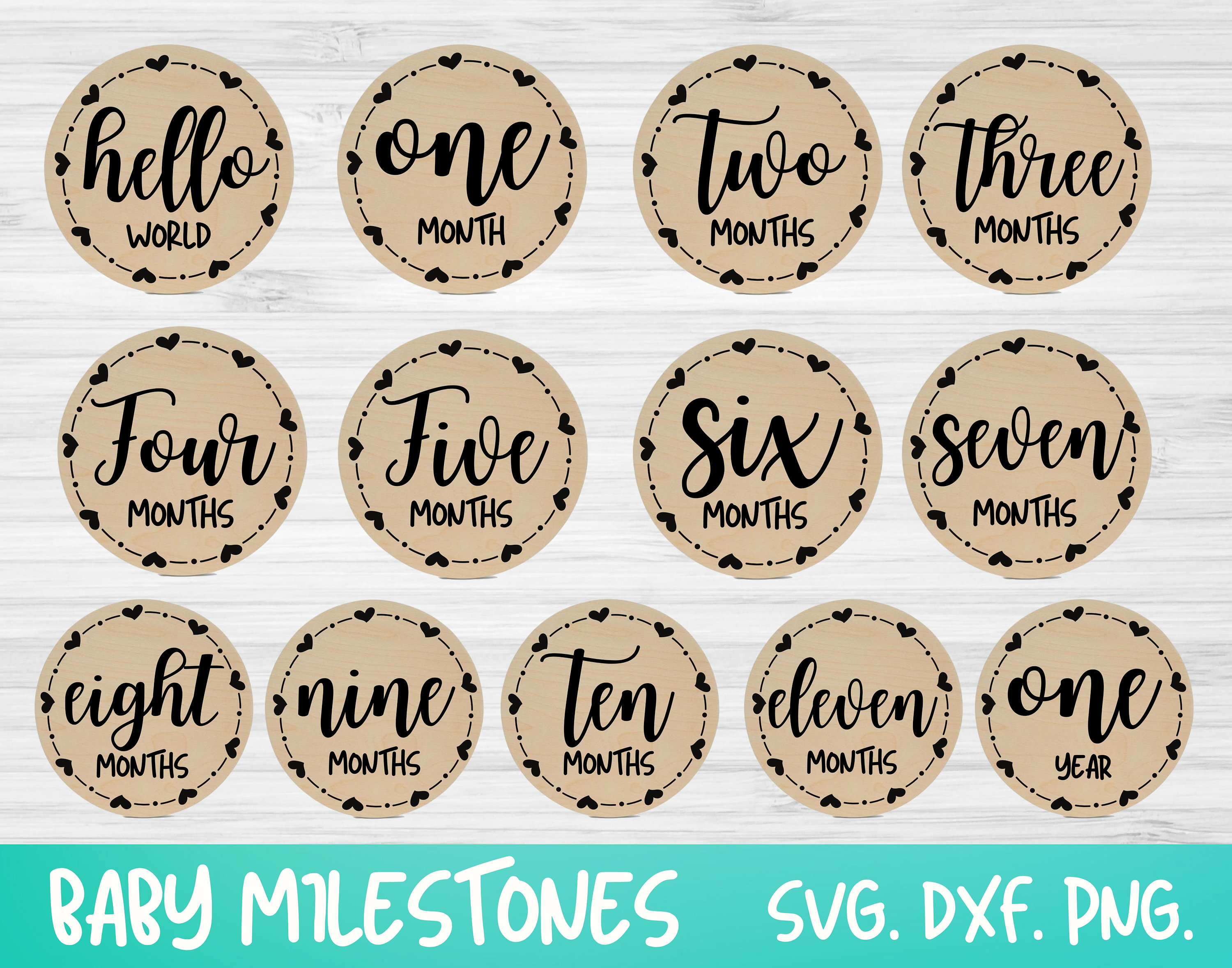 Baby Milestone SVG Monthly Milestone SVG Hello World SVG - Etsy