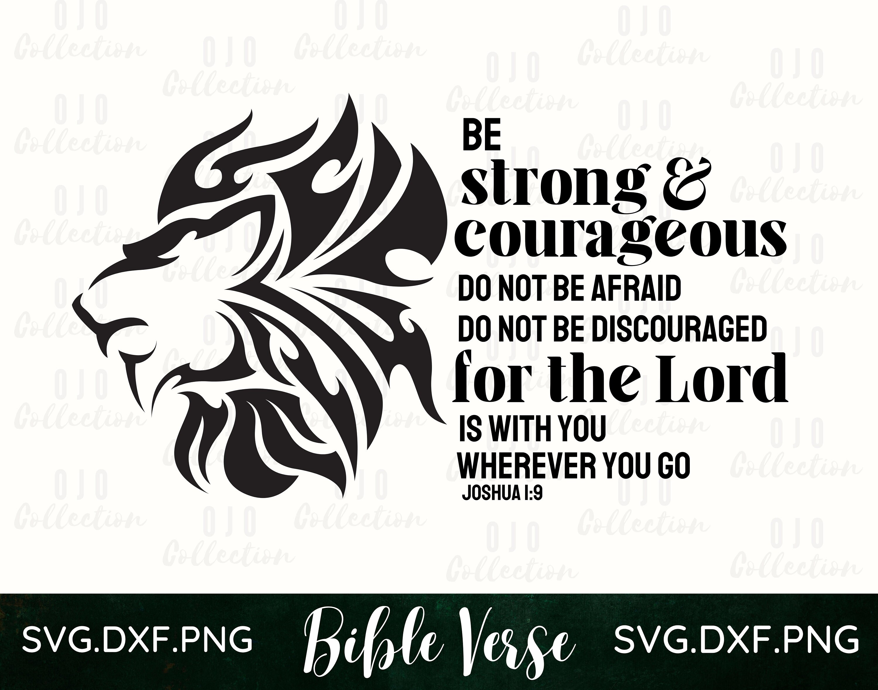 Be Strong and Courageous SVG Bible Verse SVG Scripture Svg - Etsy