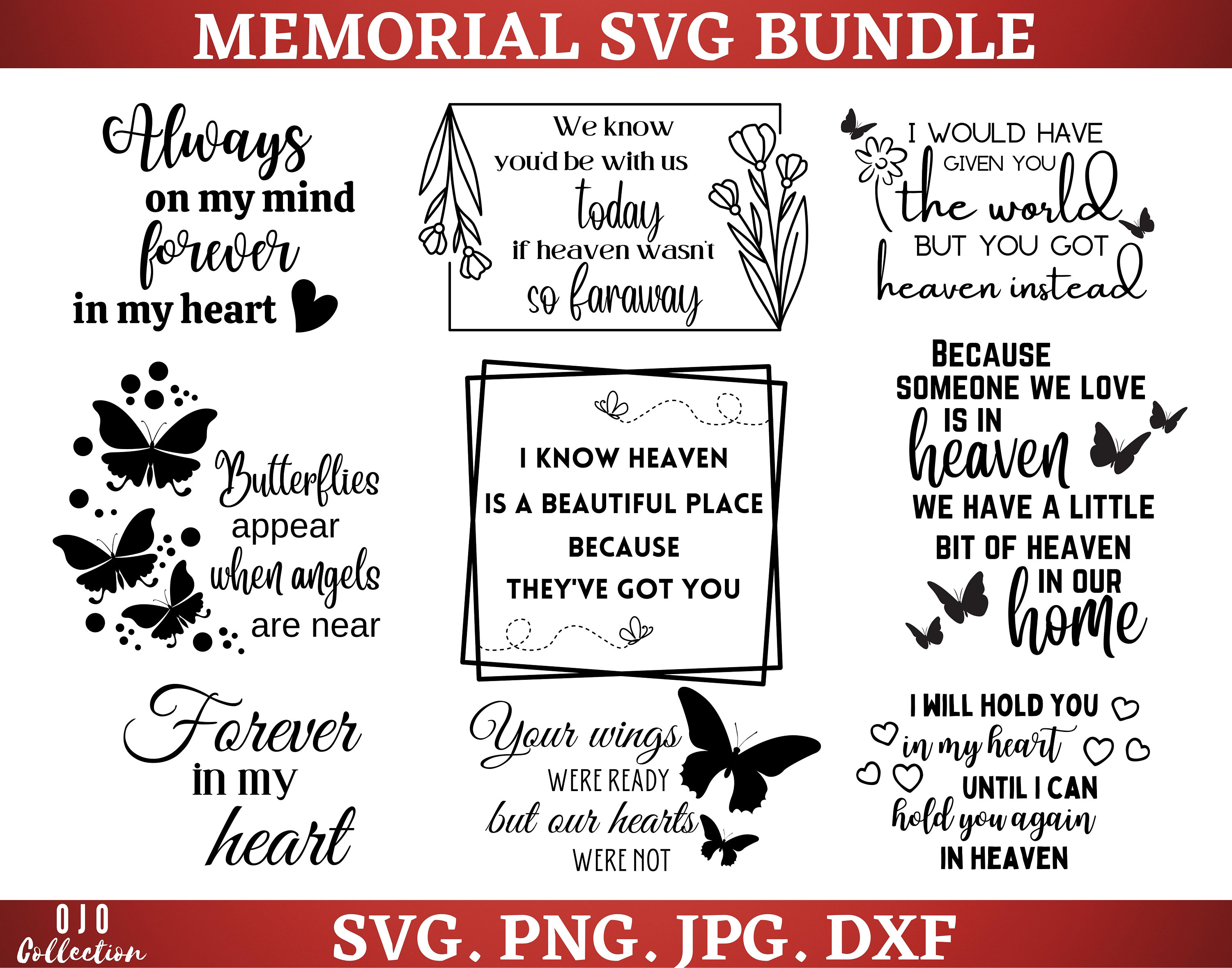 Memorial SVG Bundle in Loving Memory SVG Memorial Quotes - Etsy