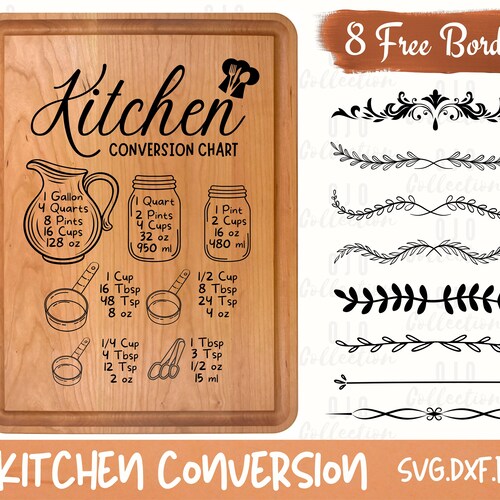 Kitchen Conversion Chart SVG PNG Cooking Temperature SVG - Etsy