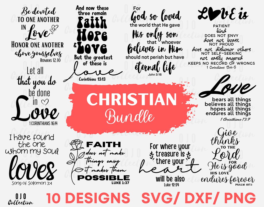 Christian SVG Bundle: Bible Verse, Faith, Love (digital Download) - Etsy