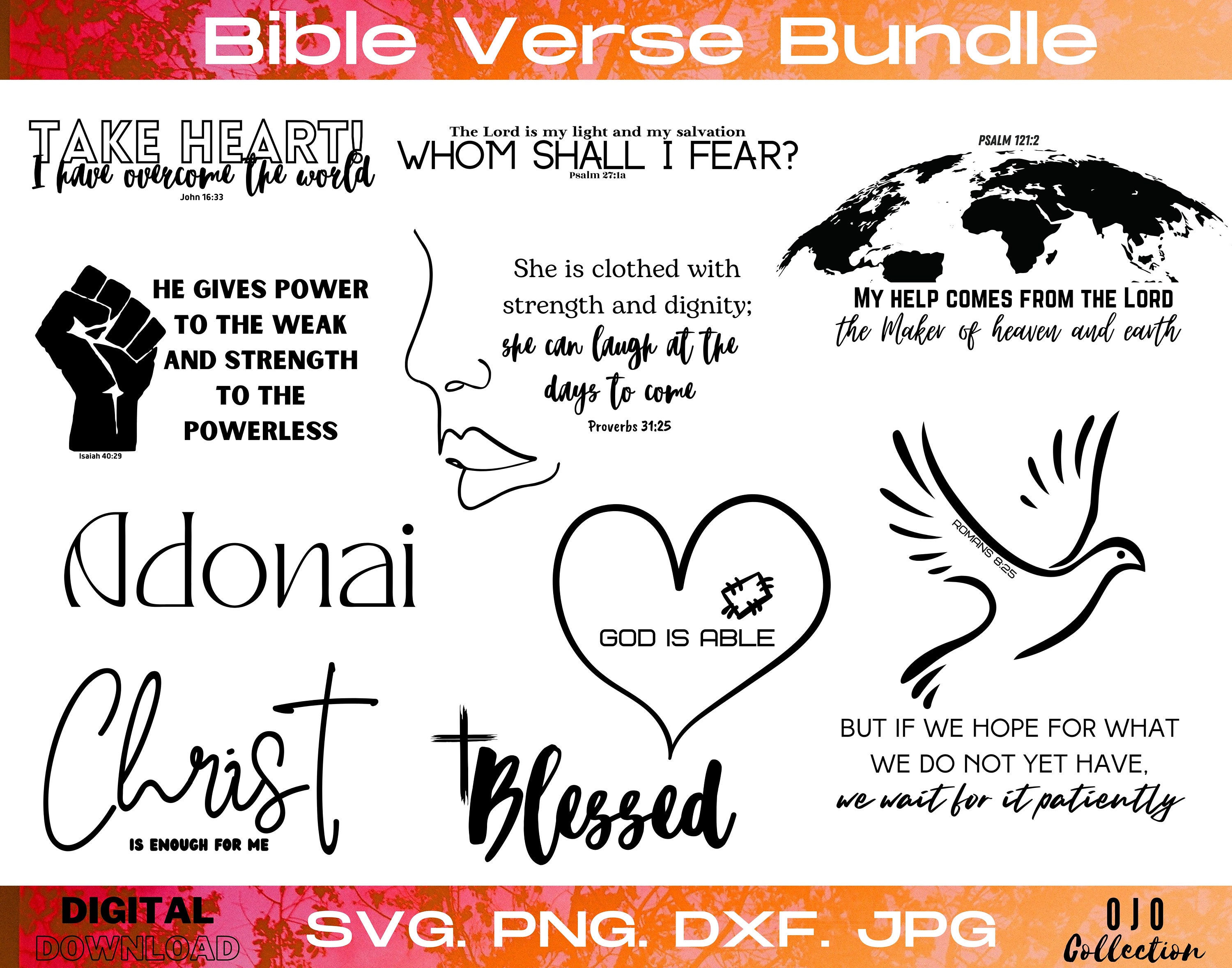 Bible Verse SVG Bindle Faith SVG Christian SVG Scripture | Etsy