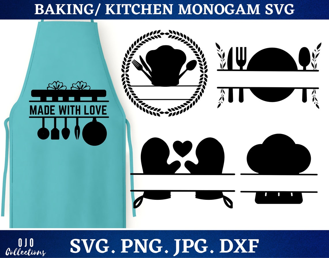 Kitchen Split Frame SVG Kitchen Monogram SVG Kitchen Sign - Etsy