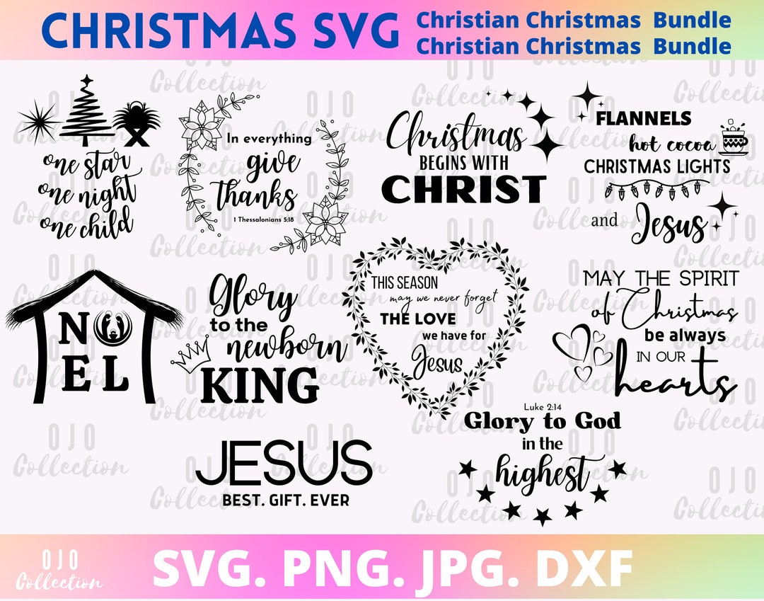 Christmas SVG Bundle, Christian Christmas SVG, Christian SVG, Merry ...