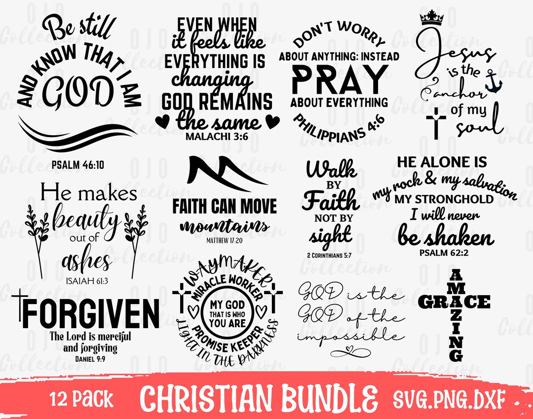 Christian SVG Bundle: Bible Verse Cut Files (digital Download) - Etsy