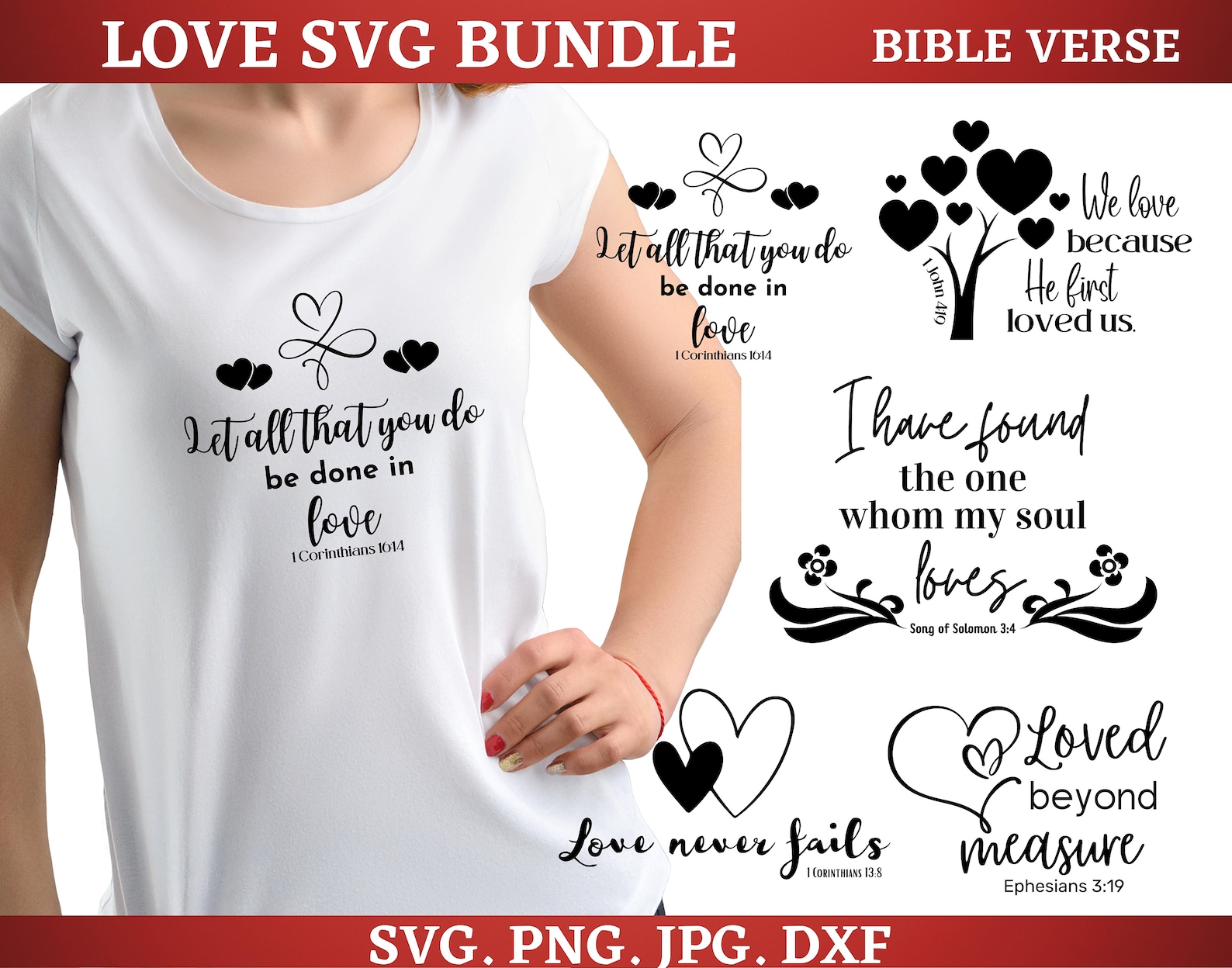 Love SVG Bundle Bible Verse SVG Christian SVG Valentines | Etsy