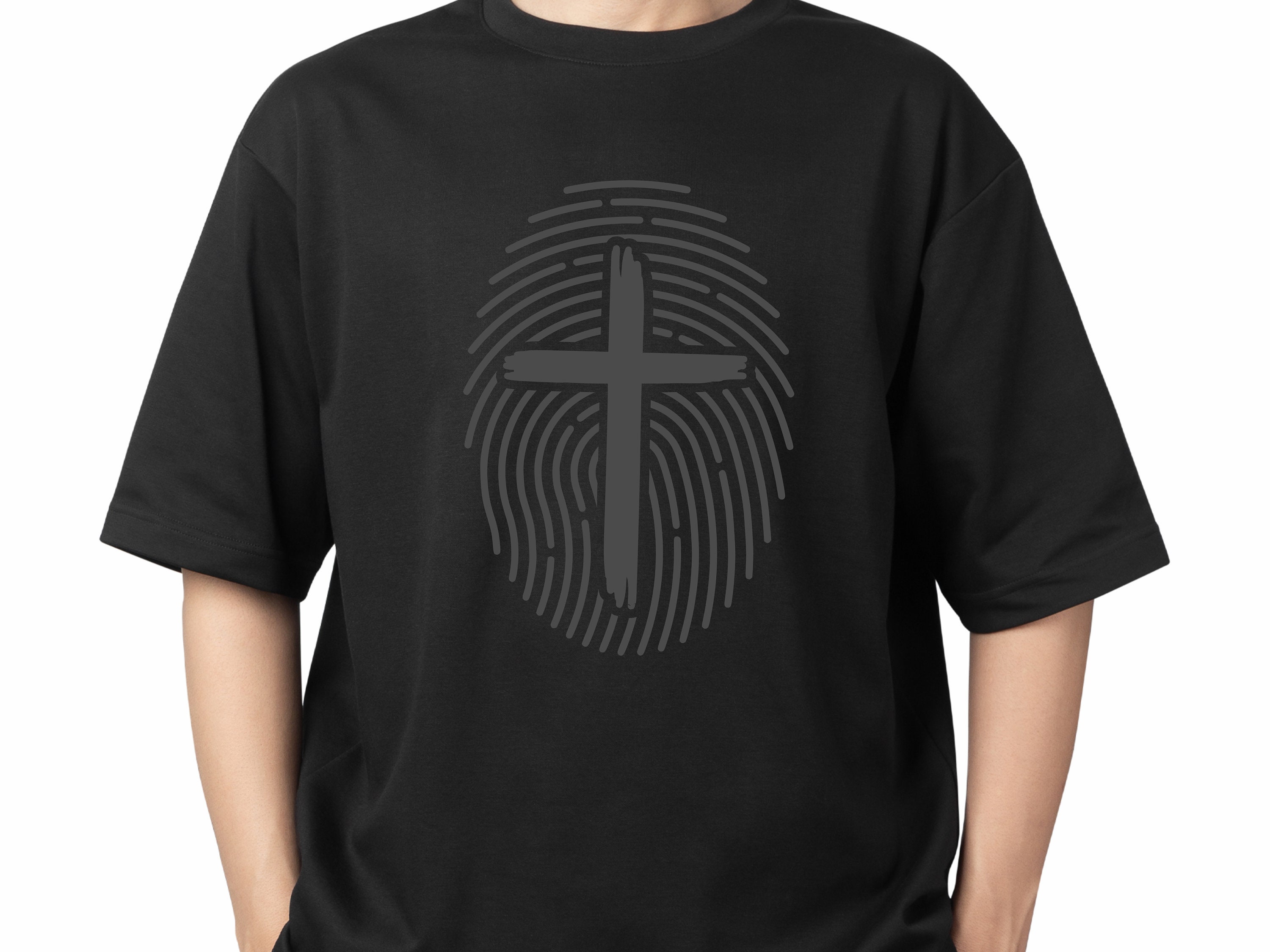 Fingerprint Cross SVG: Christian Shirt Design (digital Download) - Etsy