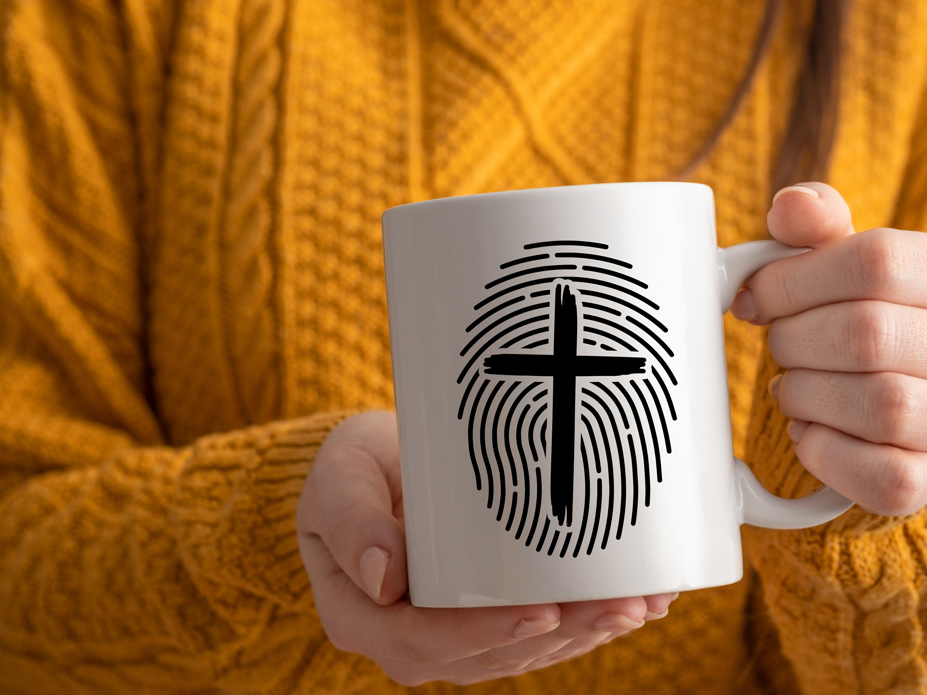 Fingerprint Cross SVG: Christian Shirt Design (digital Download) - Etsy
