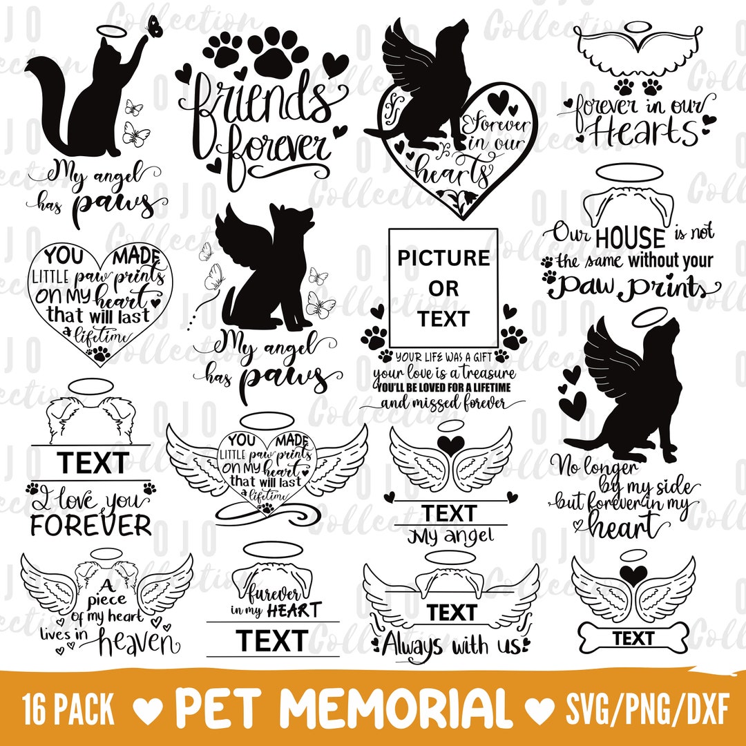 Pet Memorial SVG Bundle, Dog Memorial SVG, Angel Wings Svg, Pet ...
