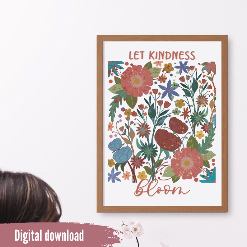 Boho Flower PNG: Let Kindness Bloom, Abstract Floral Art (digital ...