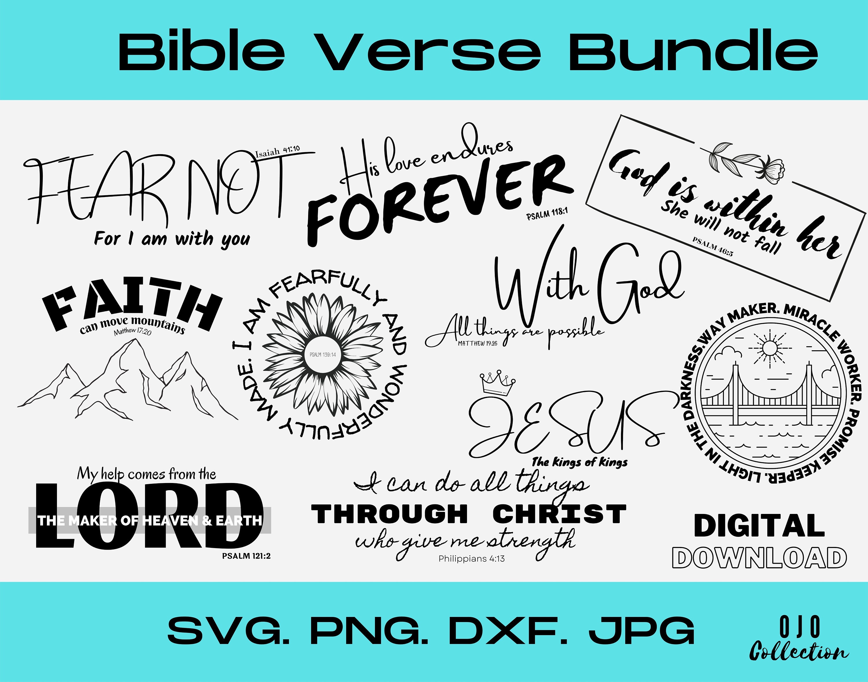 Bible Verse SVG Bundle Christian SVG Scripture Svg Faith - Etsy