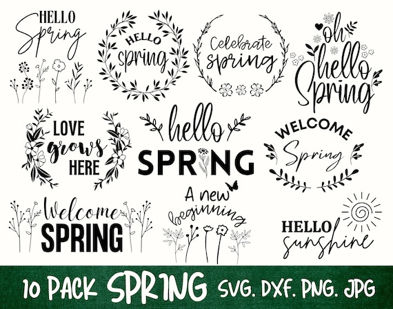 Spring SVG Bundle Hello Spring SVG Easter SVG Welcome - Etsy