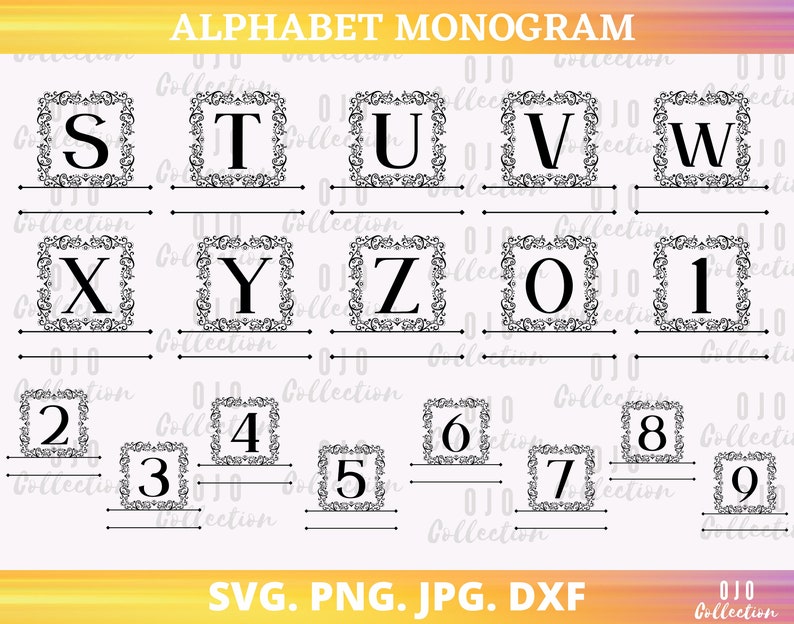 Monogram Alphabet SVG Bundle Monogram Letters SVG Monogram - Etsy