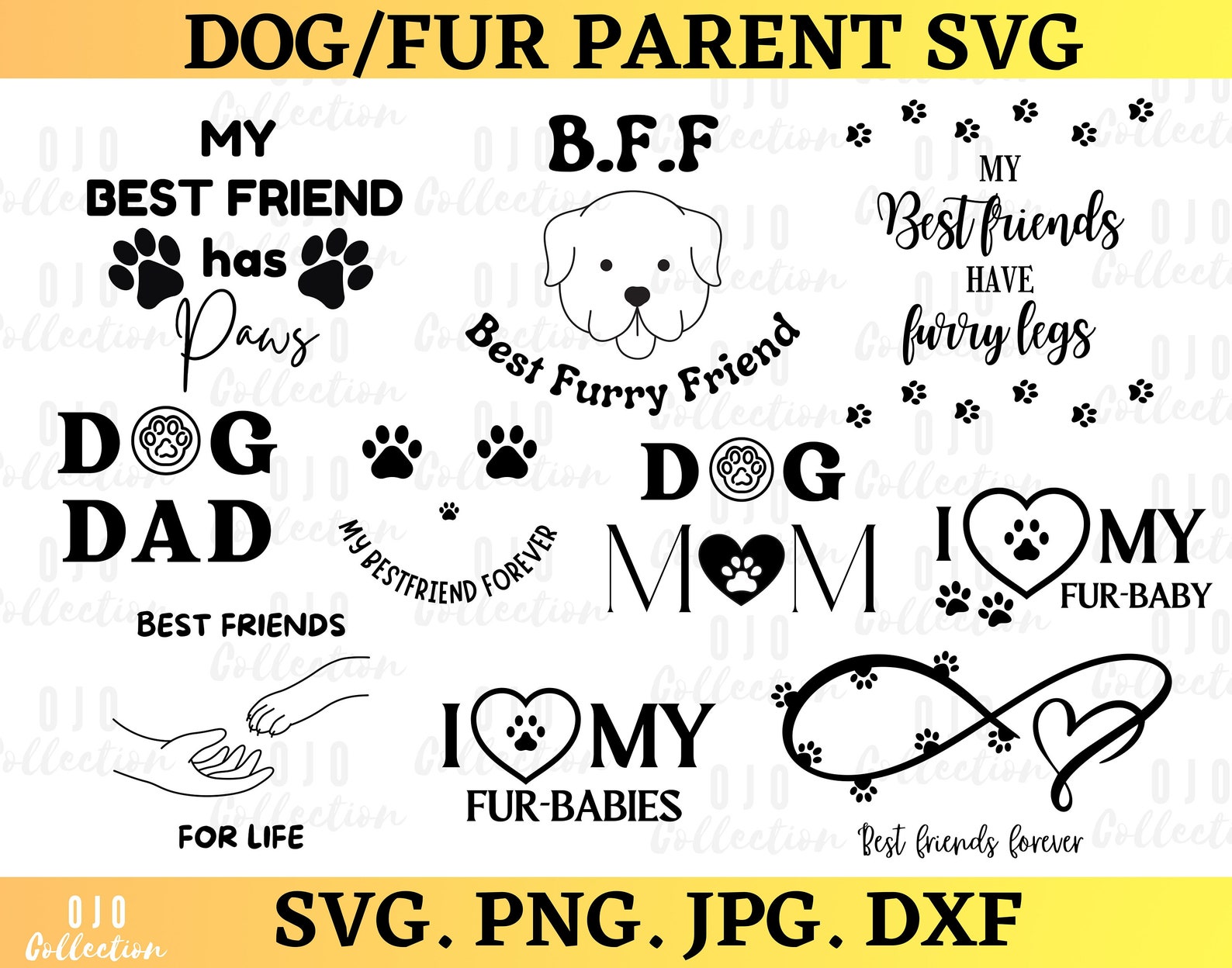 Best Friends Forever SVG Dog Lover SVG Bundle Paw Print SVG - Etsy