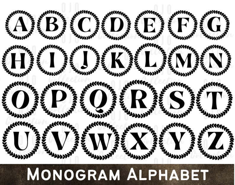 Initial Monogram Alphabet SVG Initial Monogram Letter SVG - Etsy