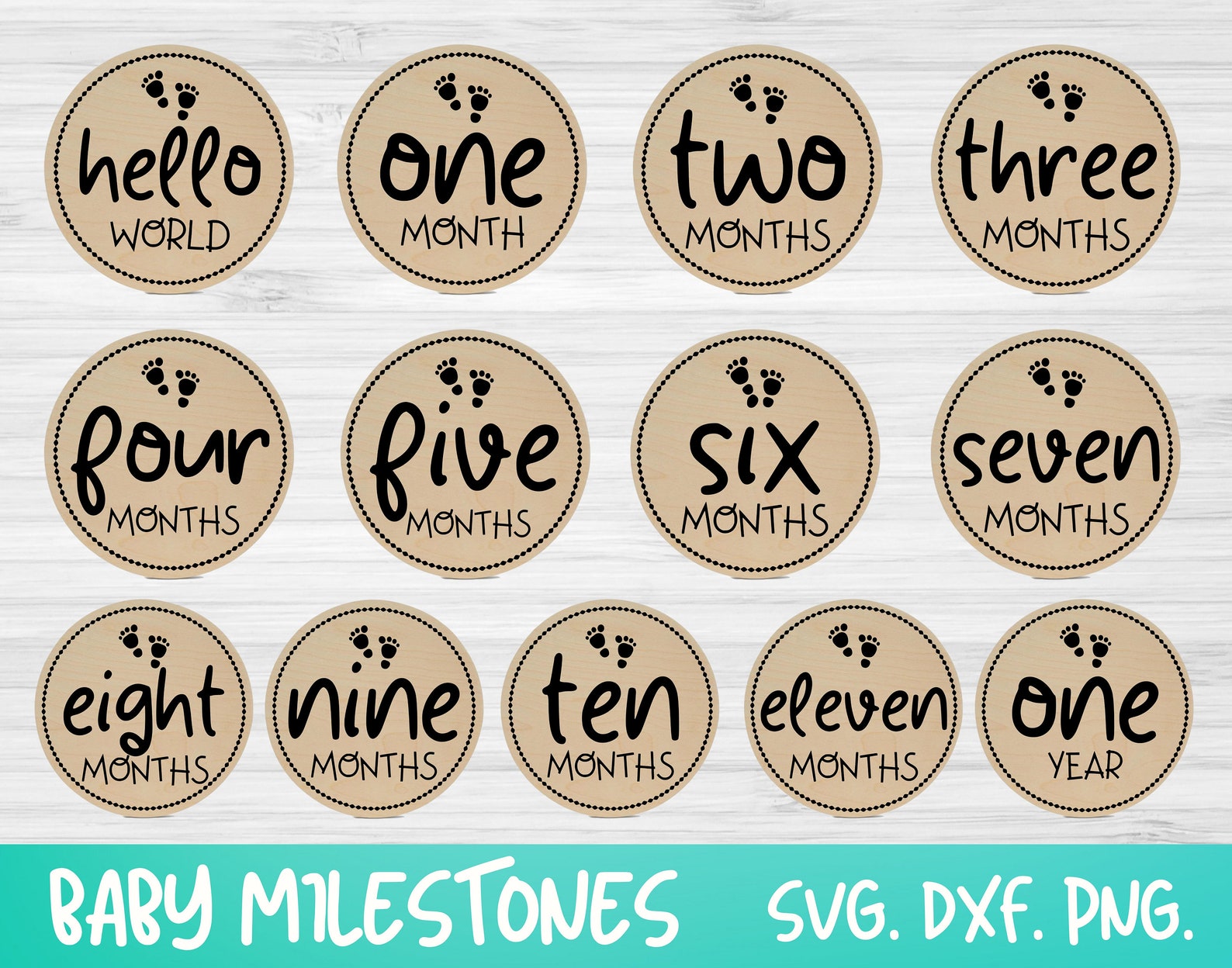 Baby Milestone SVG Monthly Milestone SVG Newborn SVG Baby - Etsy