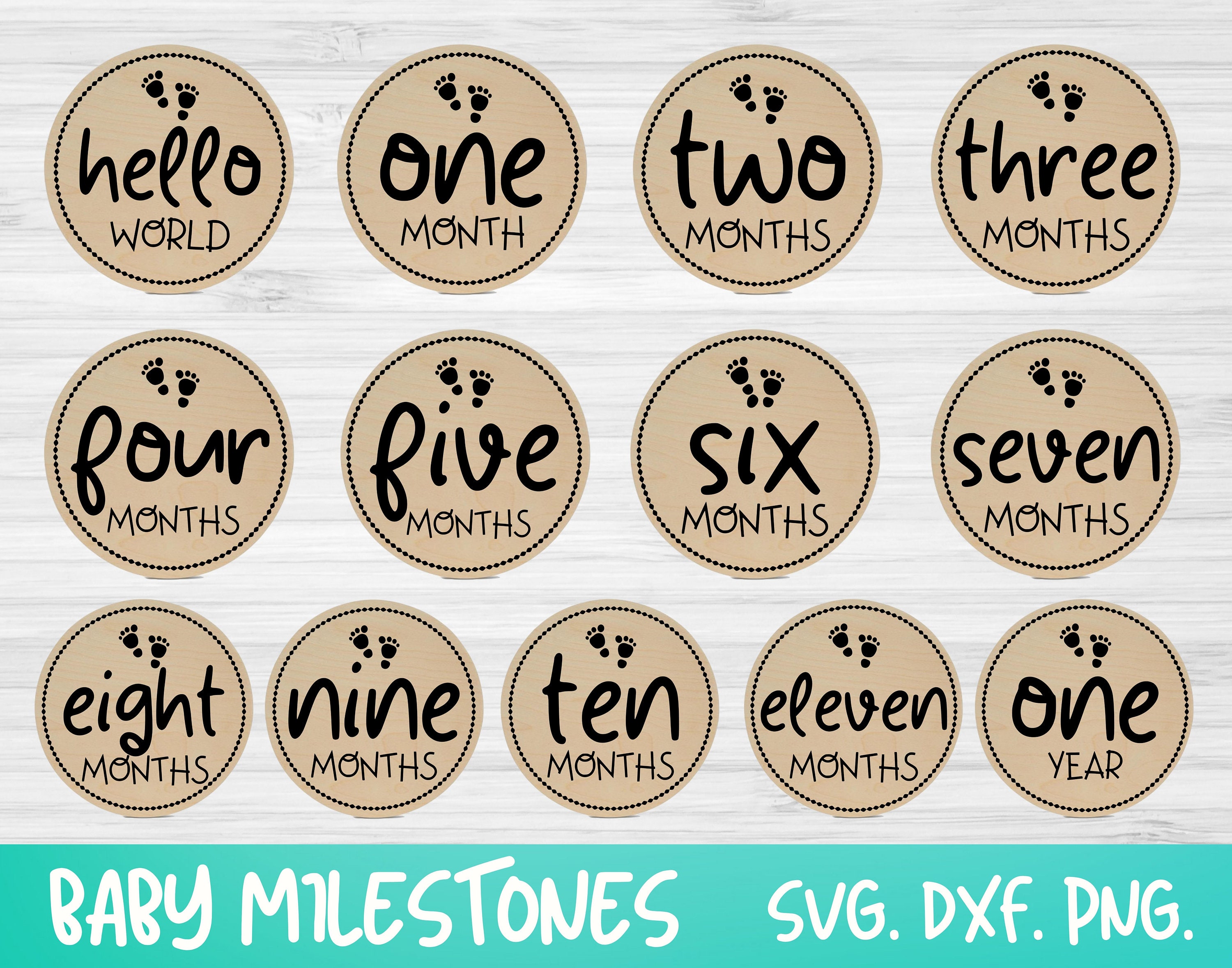 Baby Milestone SVG Monthly Milestone SVG Newborn SVG Baby - Etsy