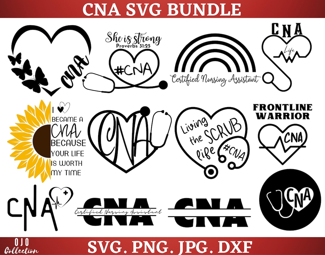 CNA SVG Bundle CNA Life Svg Cna Svg Stethoscope Nurse Svg | Etsy