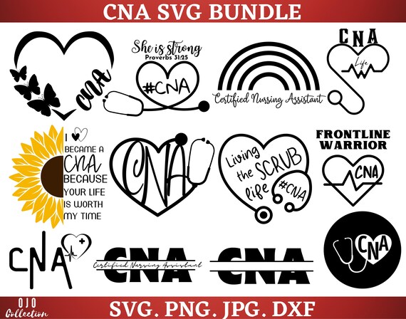 CNA SVG Bundle CNA Life Svg Cna Svg Stethoscope Nurse Svg | Etsy