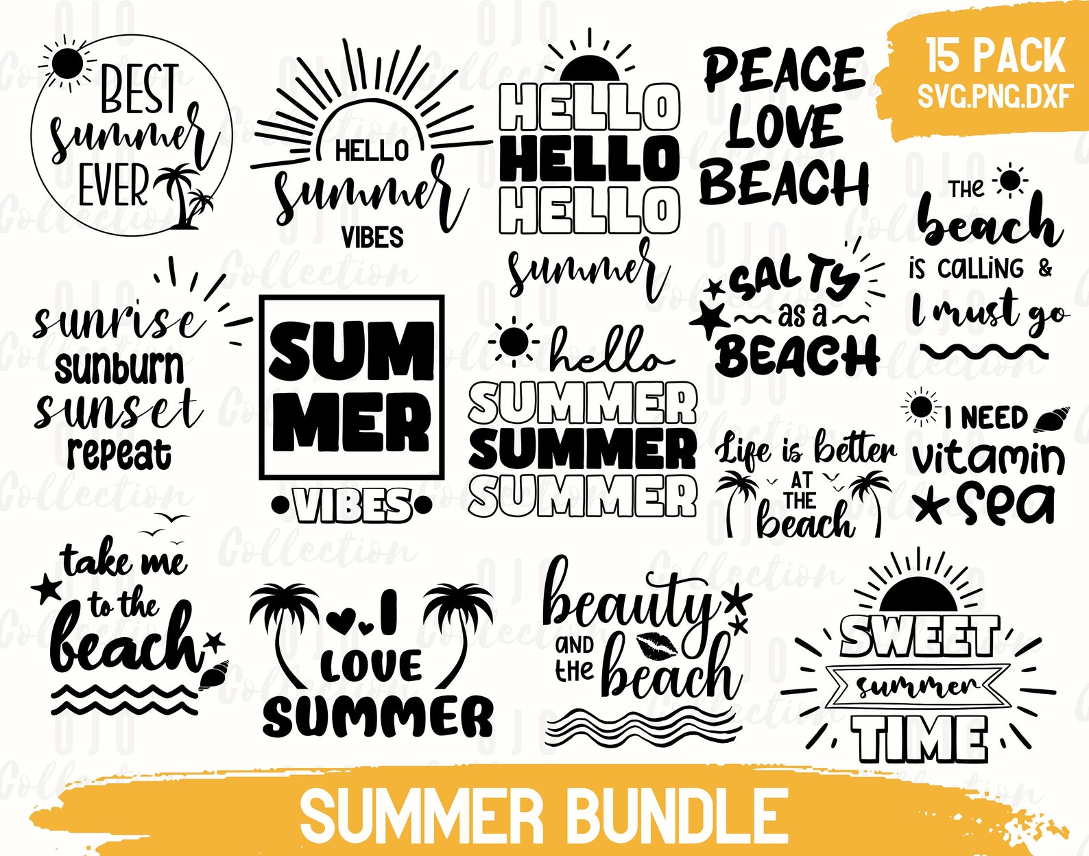 Hello Summer SVG Summer SVG Bundle Sunshine SVG Beach Life - Etsy