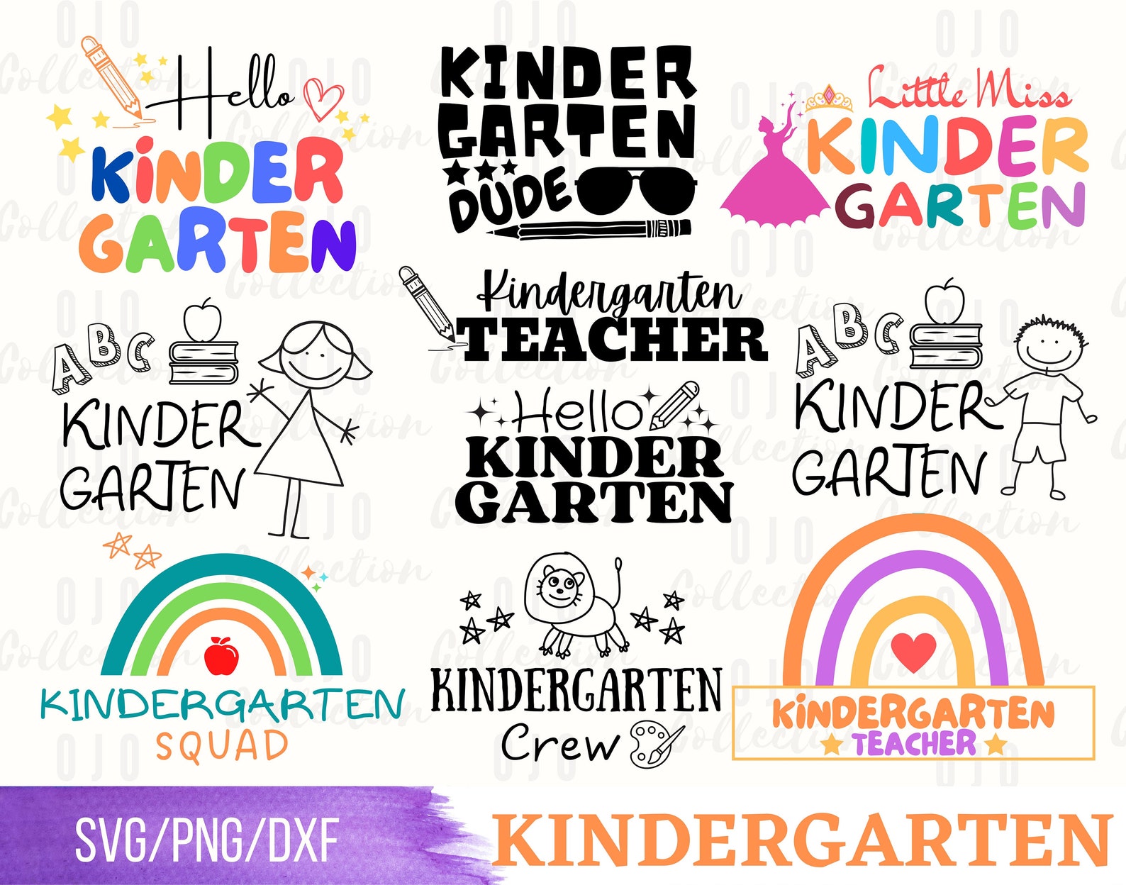 Kindergarten SVG Bundle Back to School SVG Kindergarten - Etsy