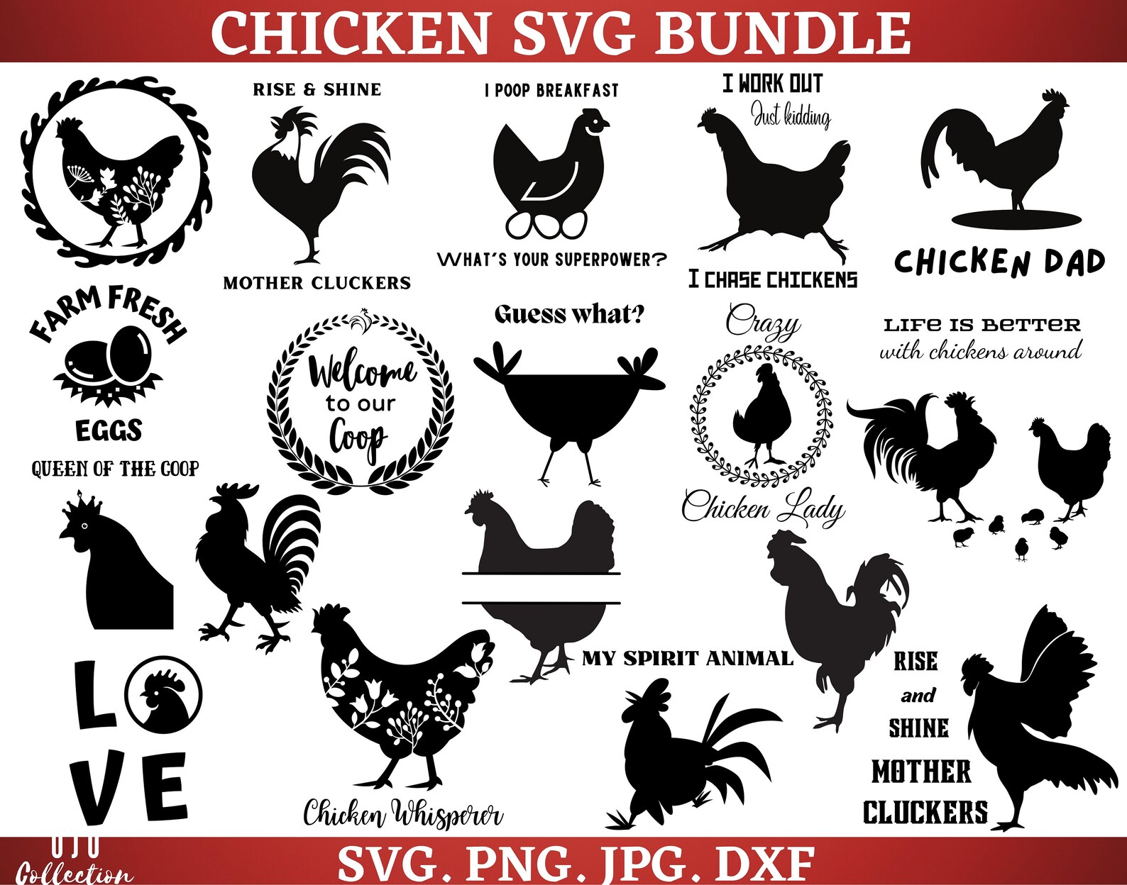Chicken SVG Bundle Hen SVG Rooster SVG Funny Chicken Svg - Etsy