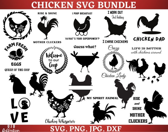 Chicken SVG Bundle Hen SVG Rooster SVG Funny Chicken Svg | Etsy