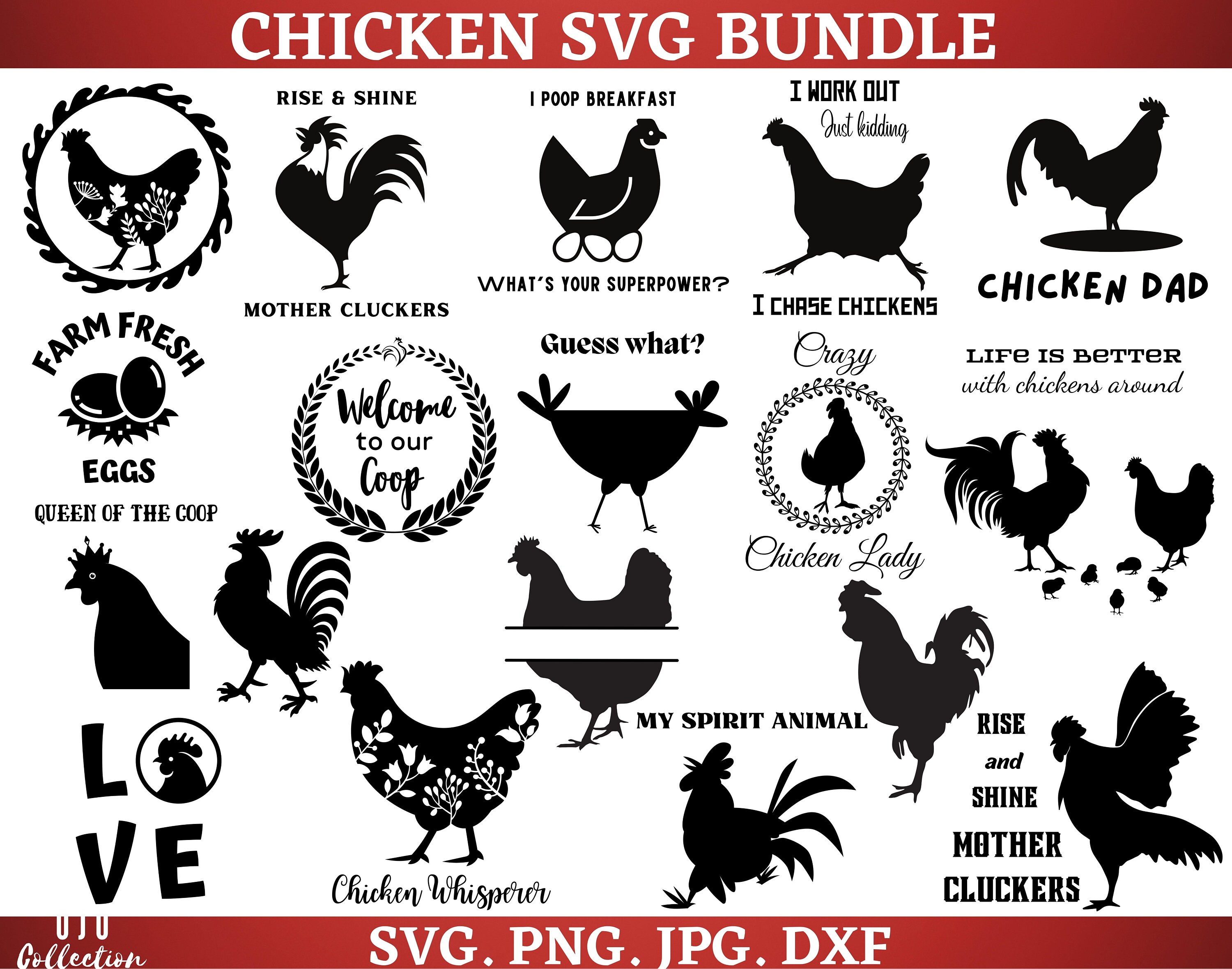 Chicken SVG Bundle Hen SVG Rooster SVG Funny Chicken Svg - Etsy