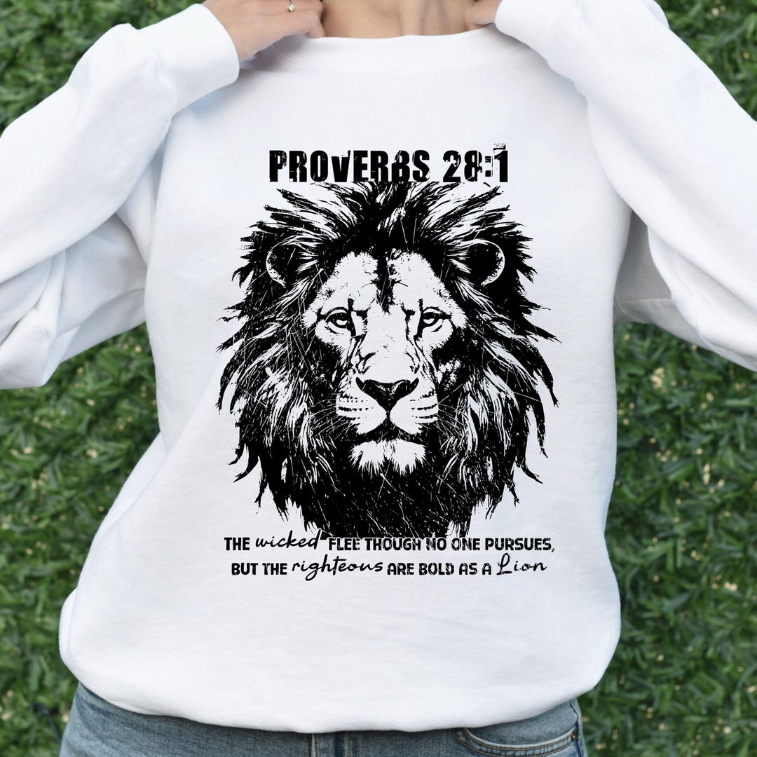 Bold as a Lion PNG, Proverbs 28:1 Bible Verse PNG, Christian ...