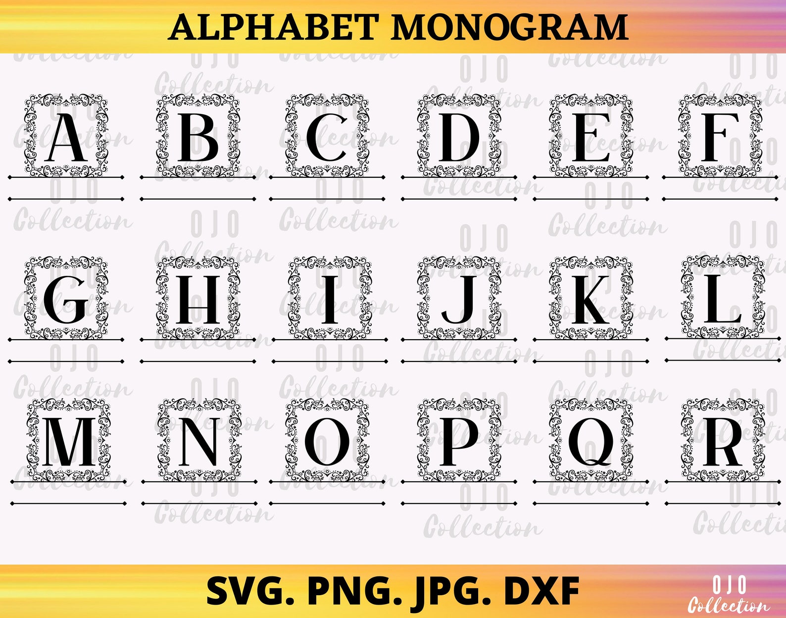 Monogram Alphabet SVG Bundle Monogram Letters SVG Monogram - Etsy