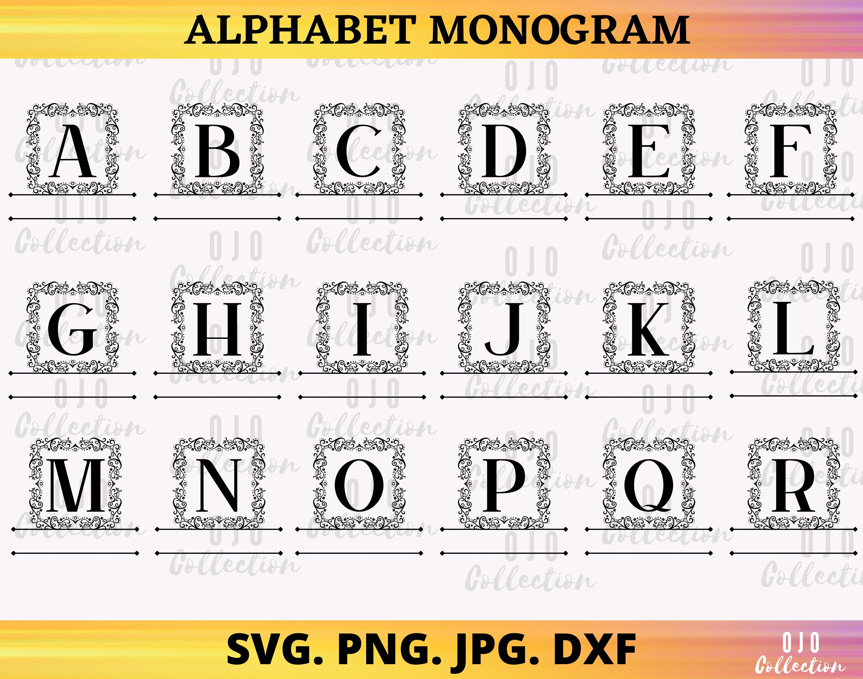 Monogram Alfabeto SVG Bundle Monogram Letras SVG Monograma - Etsy México