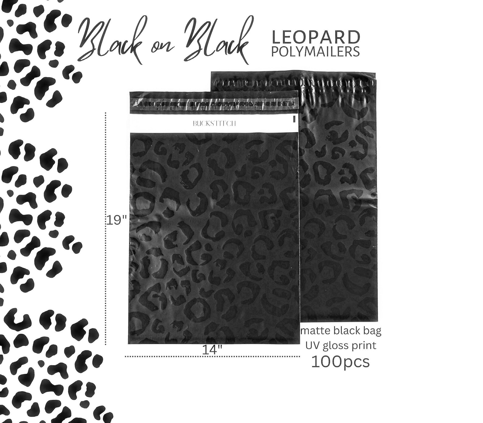 Poly Mailer 14x19 Black Leopard Self Sealing Mailing Bags 50ct - Etsy