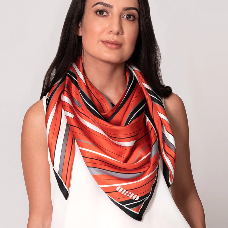 Orange Silk Scarf - Etsy