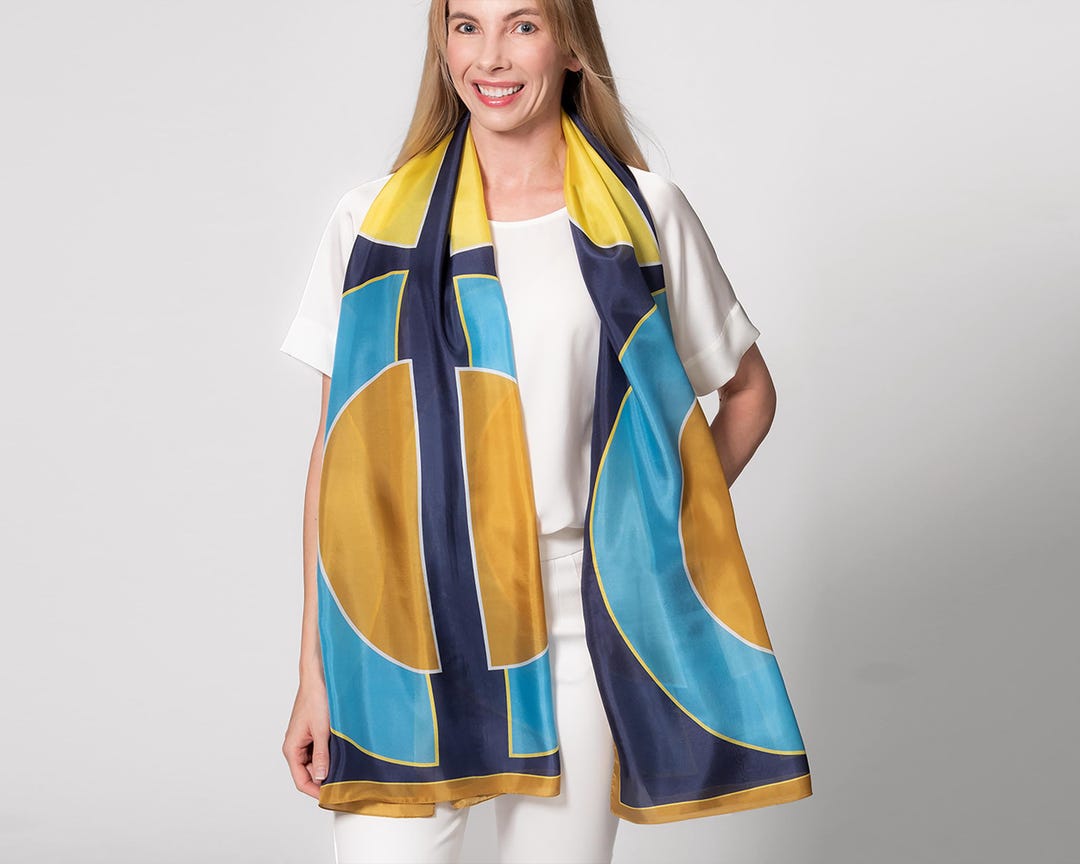 OBBO 100% Silk Scarf. OBBO Logo Design. Made in Italy. - Etsy