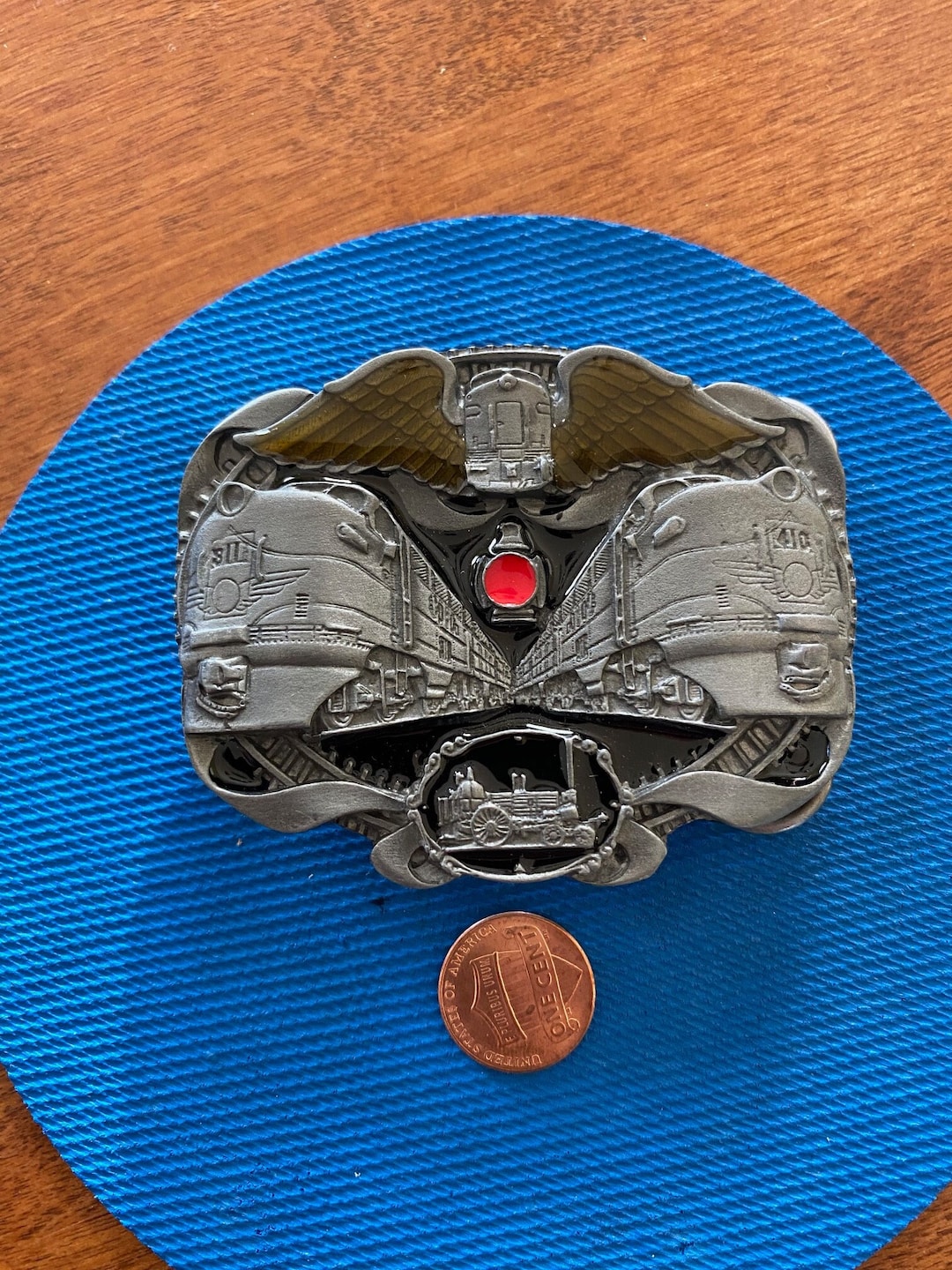 Vintage (1995) Very Cool Bergamot Brass Works "trains" Belt Buckle - Etsy