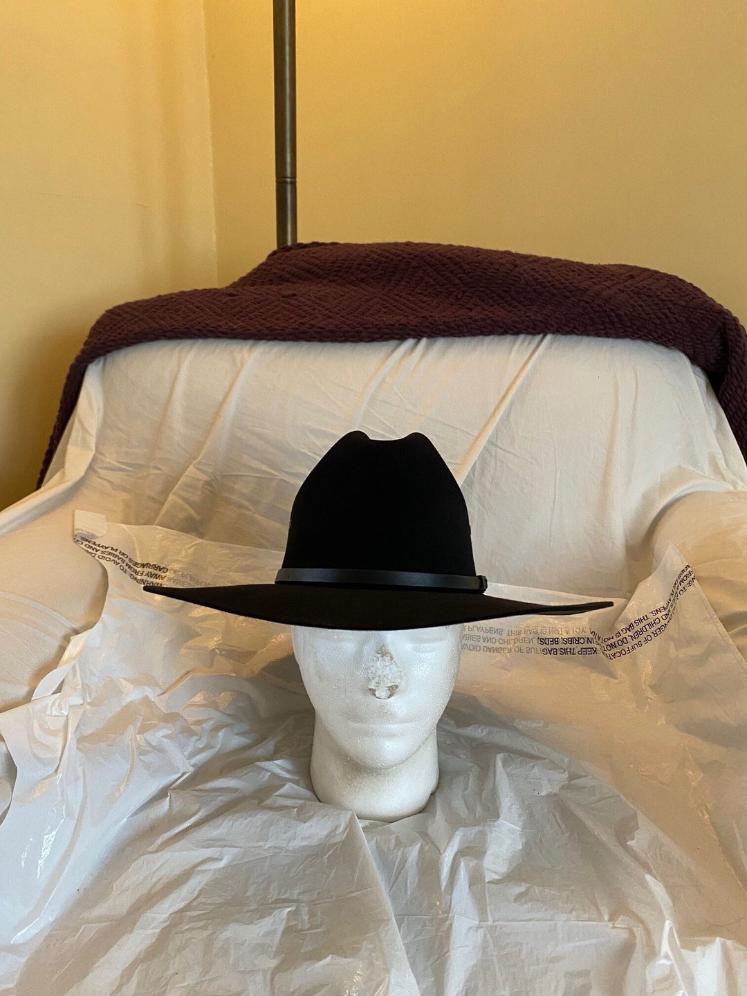 Vintage Cowpoke Cool Bailey 5X Beaver Fur Felt Western Hat Black Size 6 ...