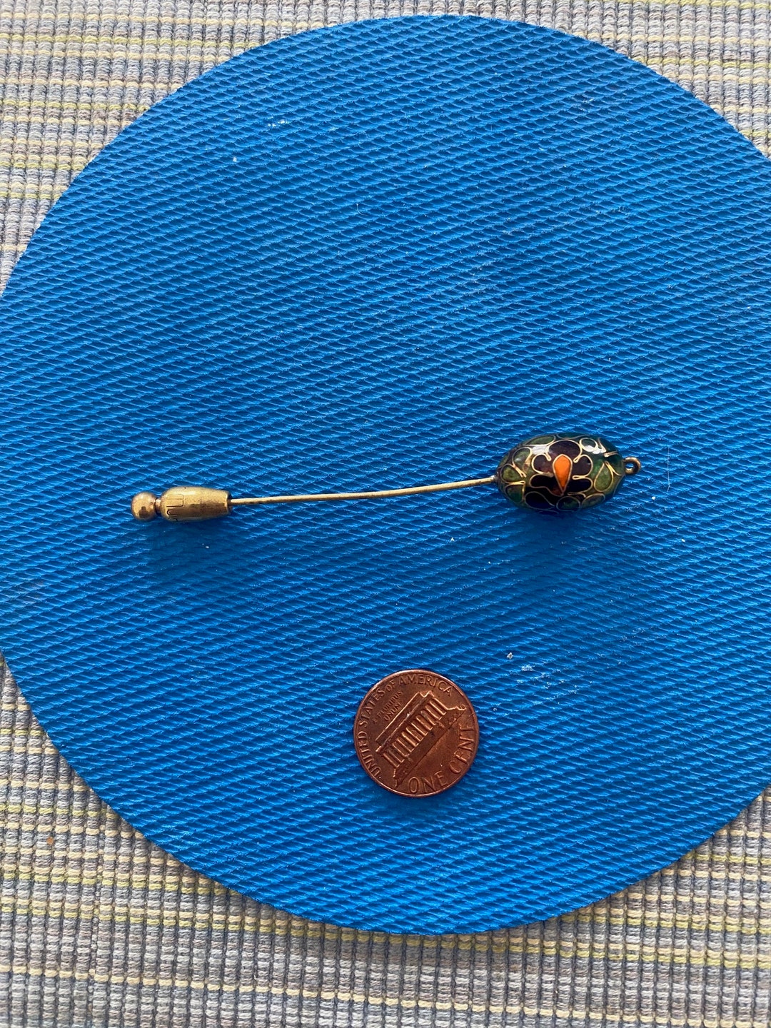 Antique Elegant Multi Hued Ceramic Hat Pin - Etsy