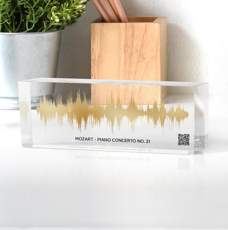 Custom Gold Soundwave Art Plaque: Personalized Song Gift With QR Code ...