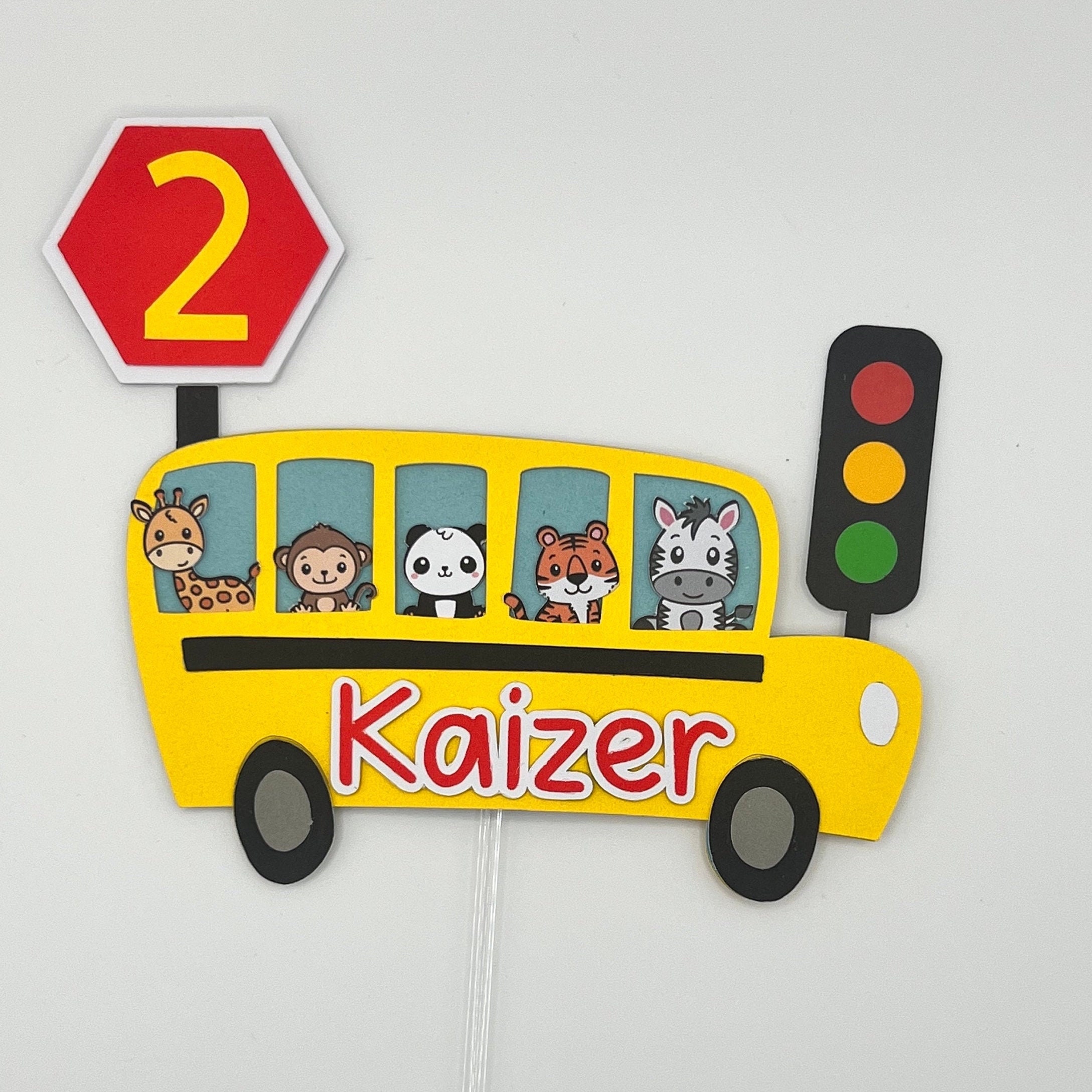 Wheels on the Bus Cake Topper - Etsy UK