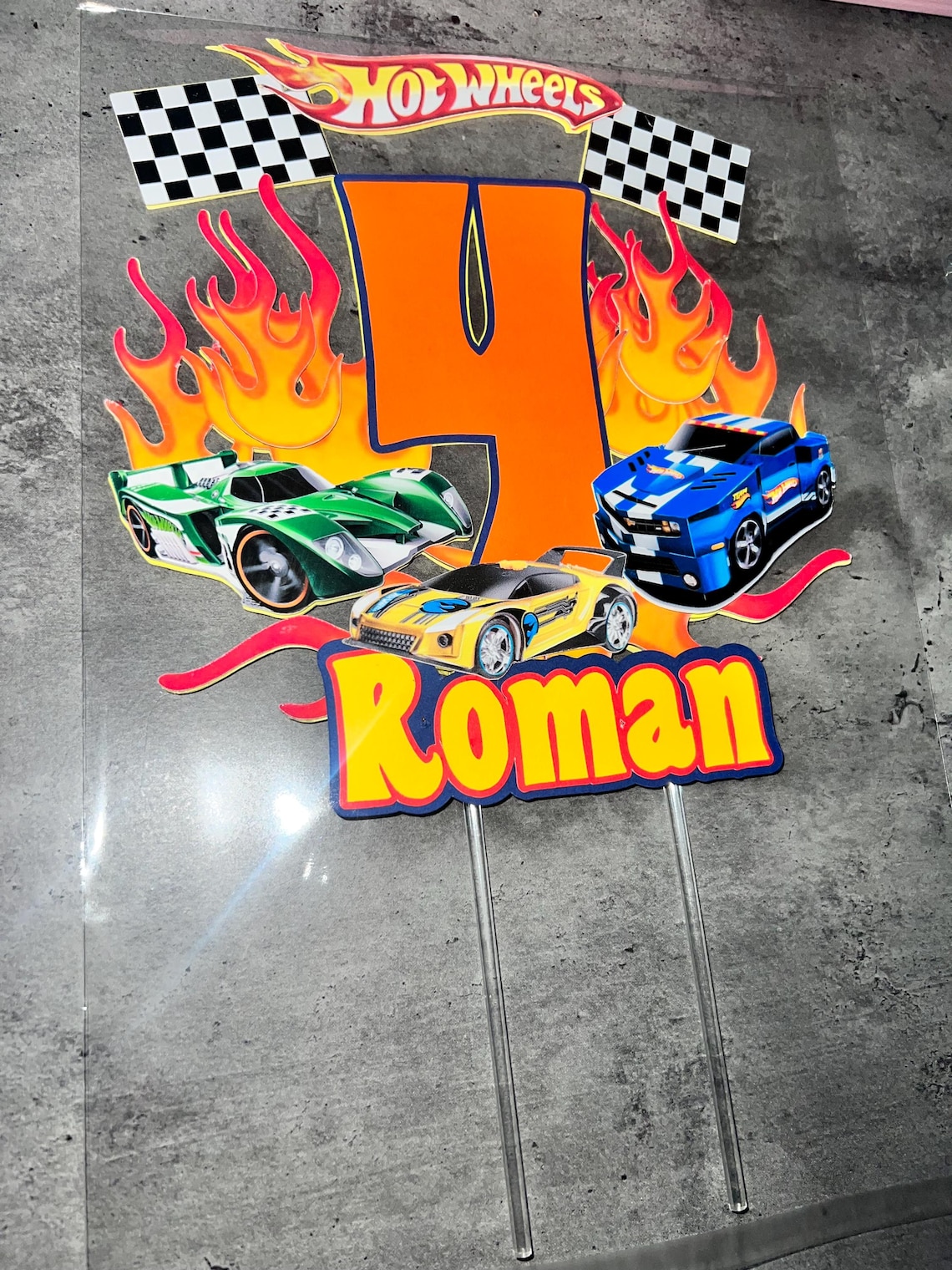 Personalised Hot Wheels Cake Topper - Etsy UK