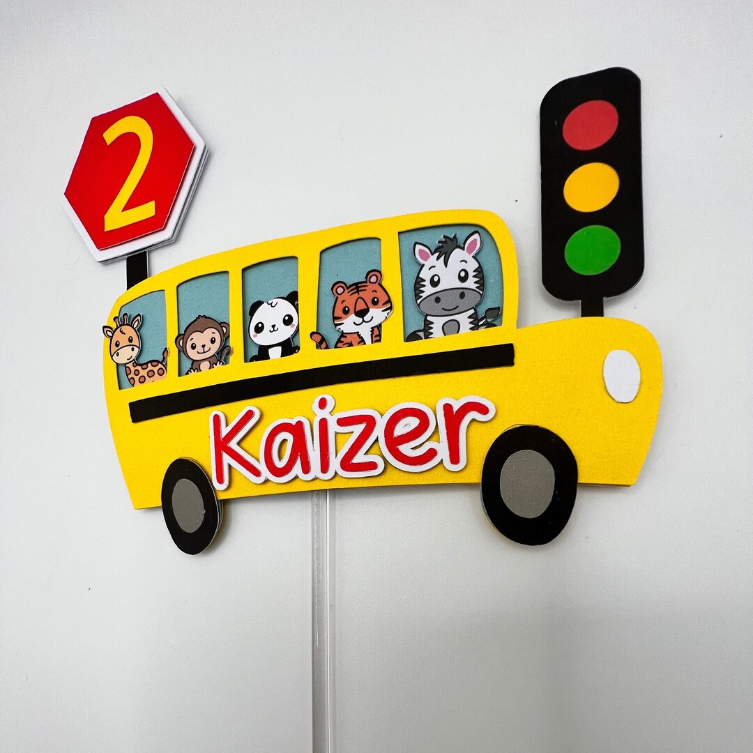 Wheels on the Bus Cake Topper - Etsy
