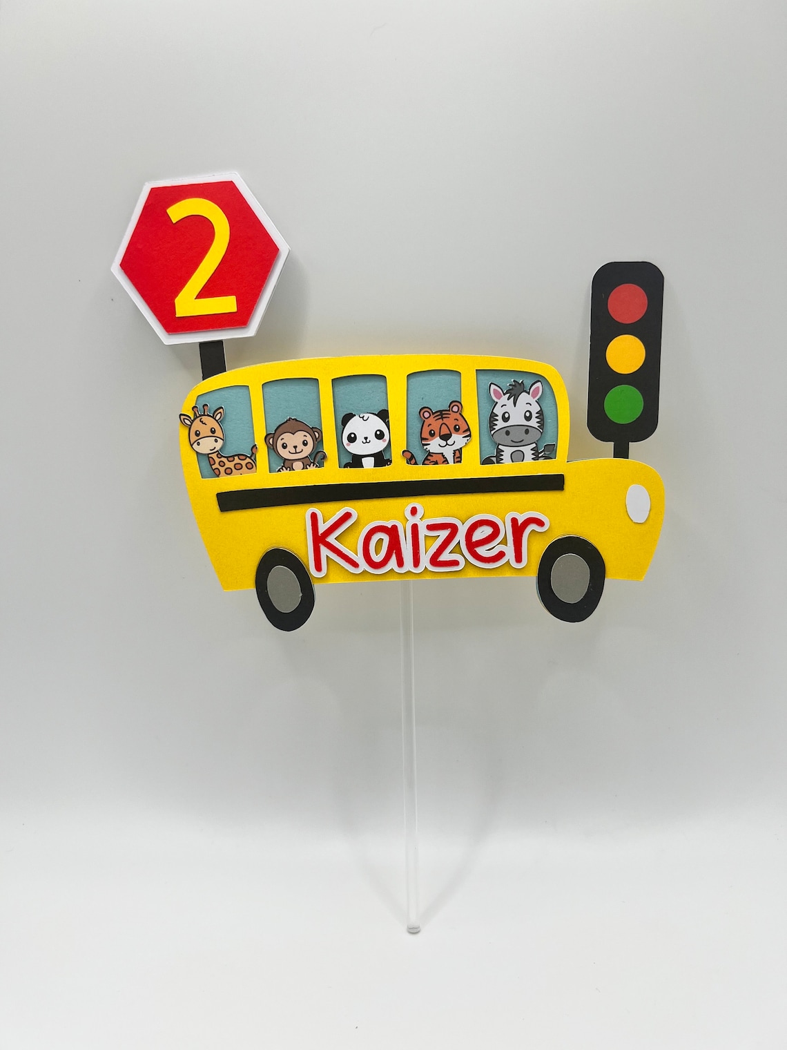 Wheels on the Bus Cake Topper - Etsy UK