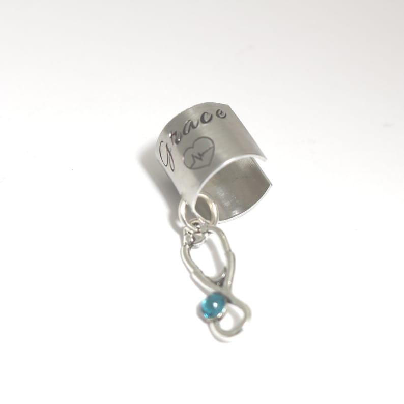 Stethoscope Tag, Stethoscope Charm, Birthstone Stethoscope Charm, Nurse ...