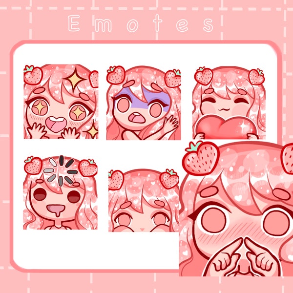 Twitch Strawberry Emotes - Etsy