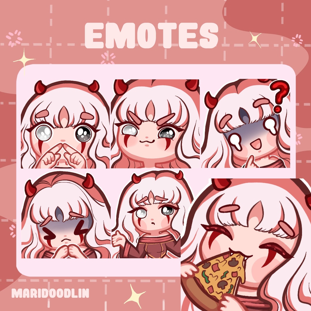 Demon Girl Emotes | Twitch and Discord Emotes | Instant Download | Cute ...