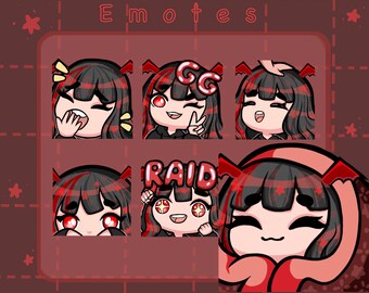 Red Hair Girl Twitch Emotes for Streaming Youtube Emotes - Etsy