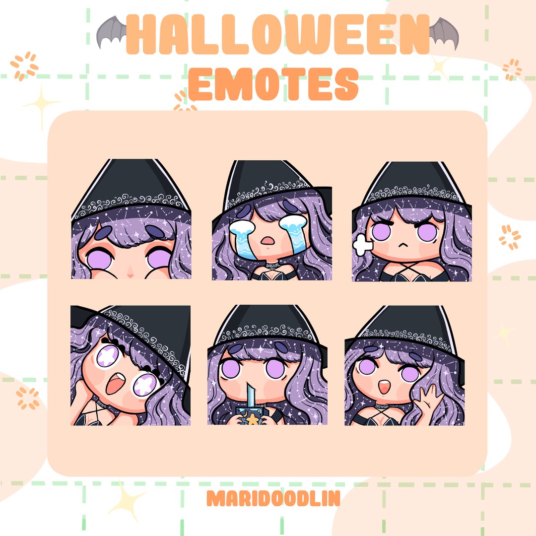 Lavender Witchy Girl Emotes Twitch and Discord Emotes Instant Download ...