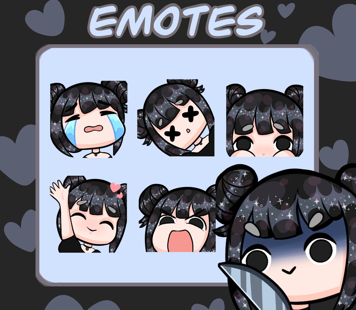 Goth Girl Emotes Twitch Emotes Discord Emotes Instant - Etsy