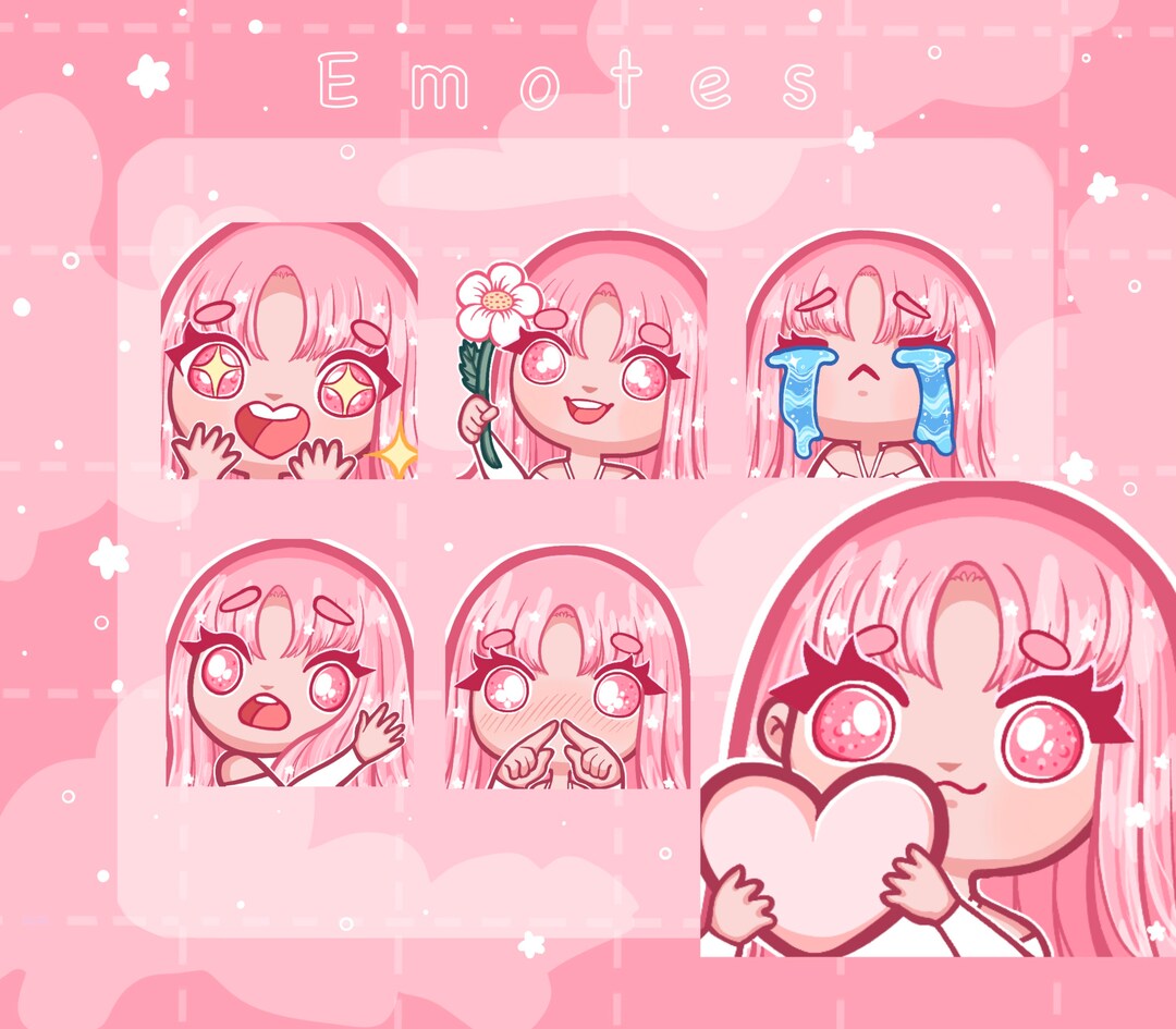 Pastel Pink Girl Emotes Twitch and Discord Emotes Instant - Etsy